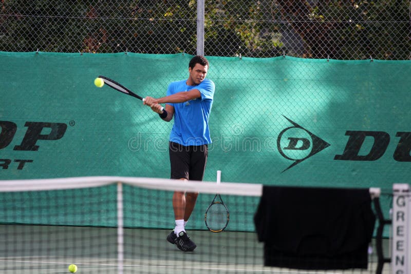 Jo-Wilfried Tsonga during a Practice Session Editorial Photography - Image of gilles, action ...