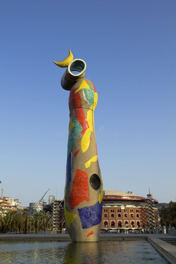 Joan Miro Square, Barcelona, Spain Editorial Stock Photo - Image of ...