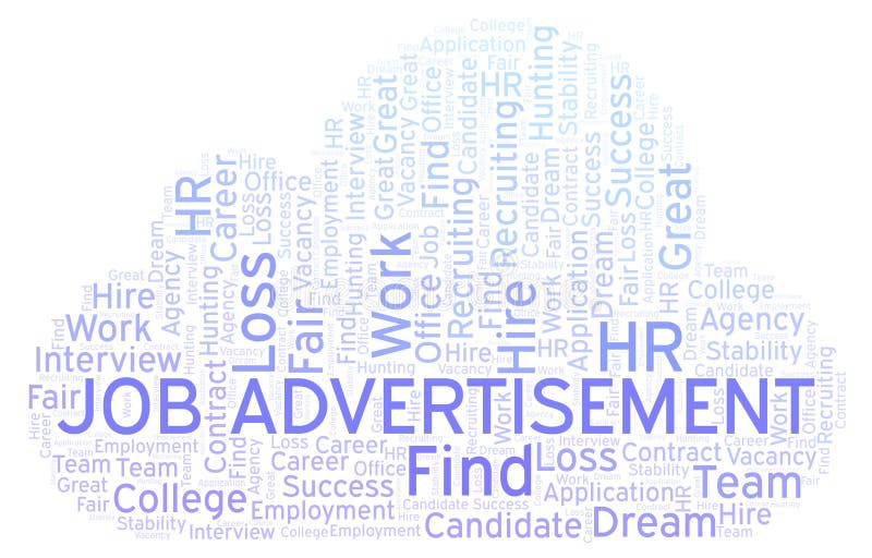 Job Advertisement Word Cloud. Stock Illustration - Illustration of ...