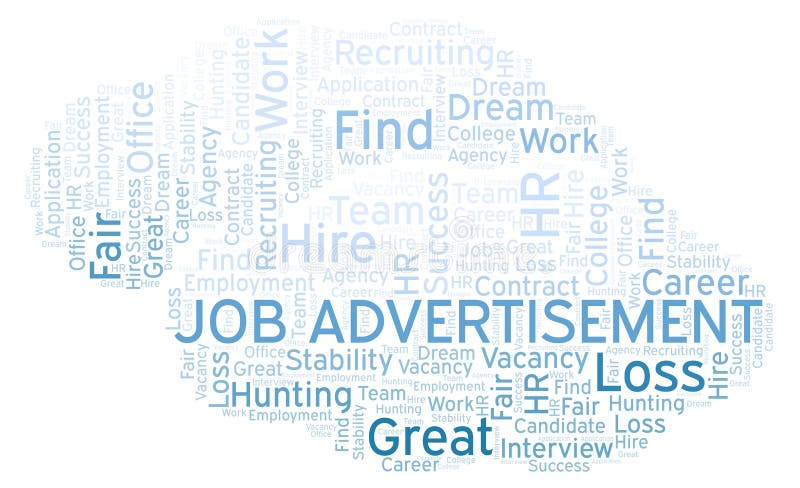 Job Advertisement Word Cloud. Stock Illustration - Illustration of word ...