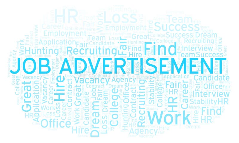 Job Advertisement Word Cloud. Stock Illustration - Illustration of ...