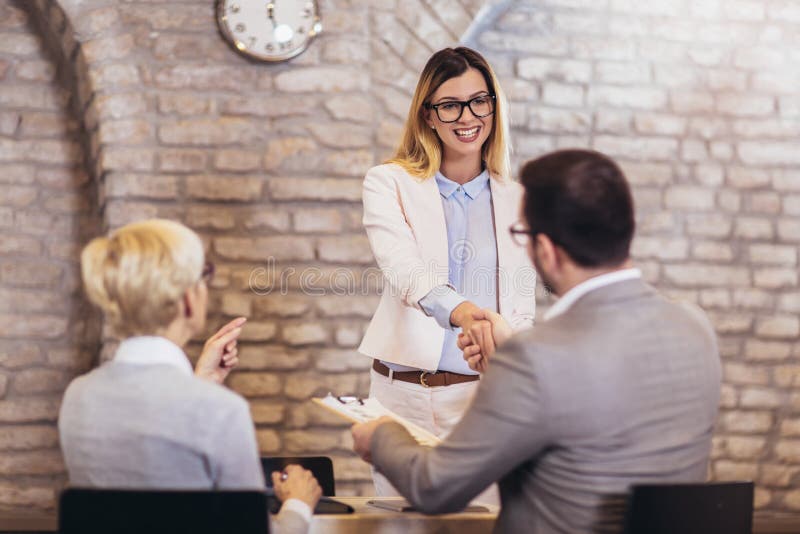 Job Applicants Having Interview Stock Photo - Image of interview, file ...