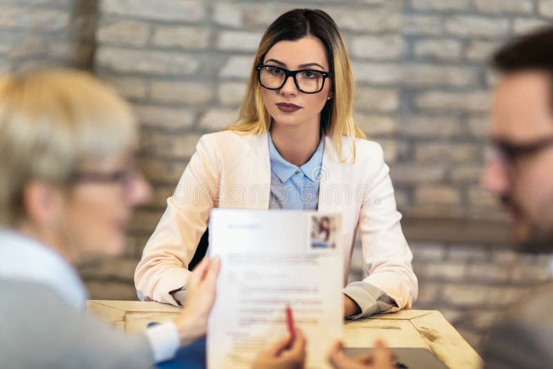 Job Applicants Having Interview Stock Image - Image of applicants ...