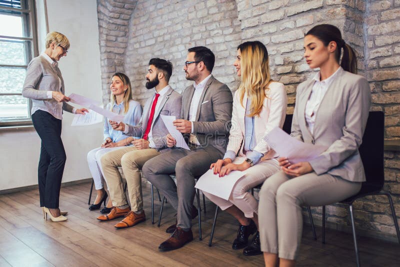 Job Applicants Having Interview Stock Image - Image of meeting ...