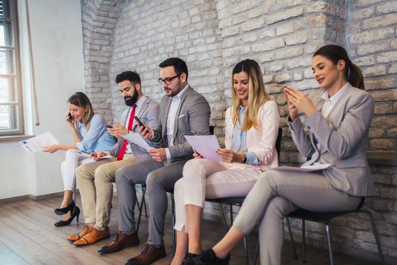 Job Applicants Having Interview in Office Stock Photo - Image of ...