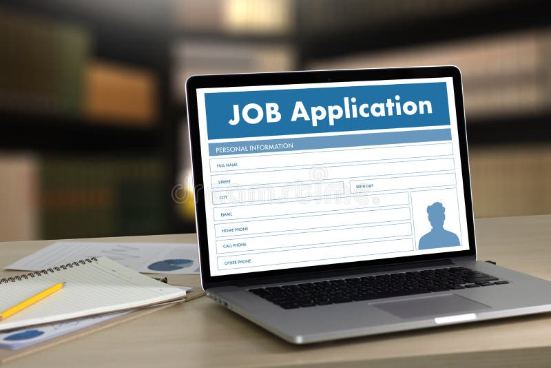 JOB Application Applicant Filling Up Der on-line-Beruf Appl Stock ...