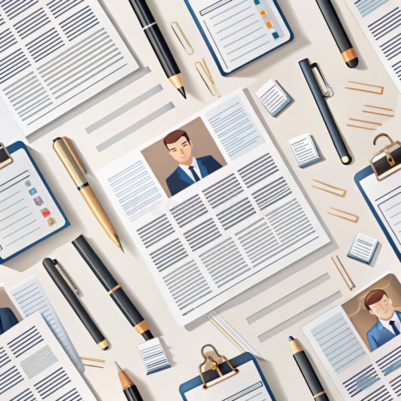 Job Application Documents, Resumes, and Office Supplies Stock Photo ...