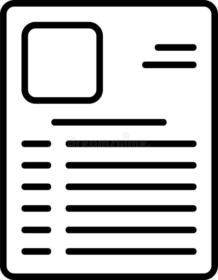 Job Application Form Outline Vector Icon Stock Vector - Illustration of ...