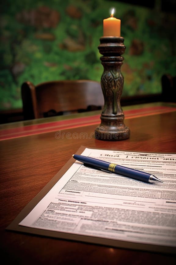Job Application Form and Pen on a Table Stock Illustration ...
