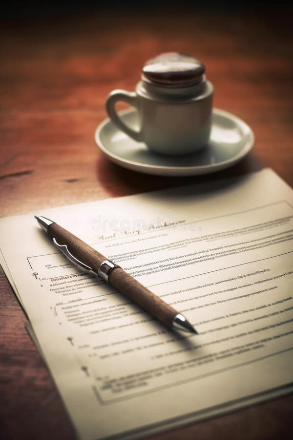 Job Application Form and Pen on a Table Stock Illustration ...