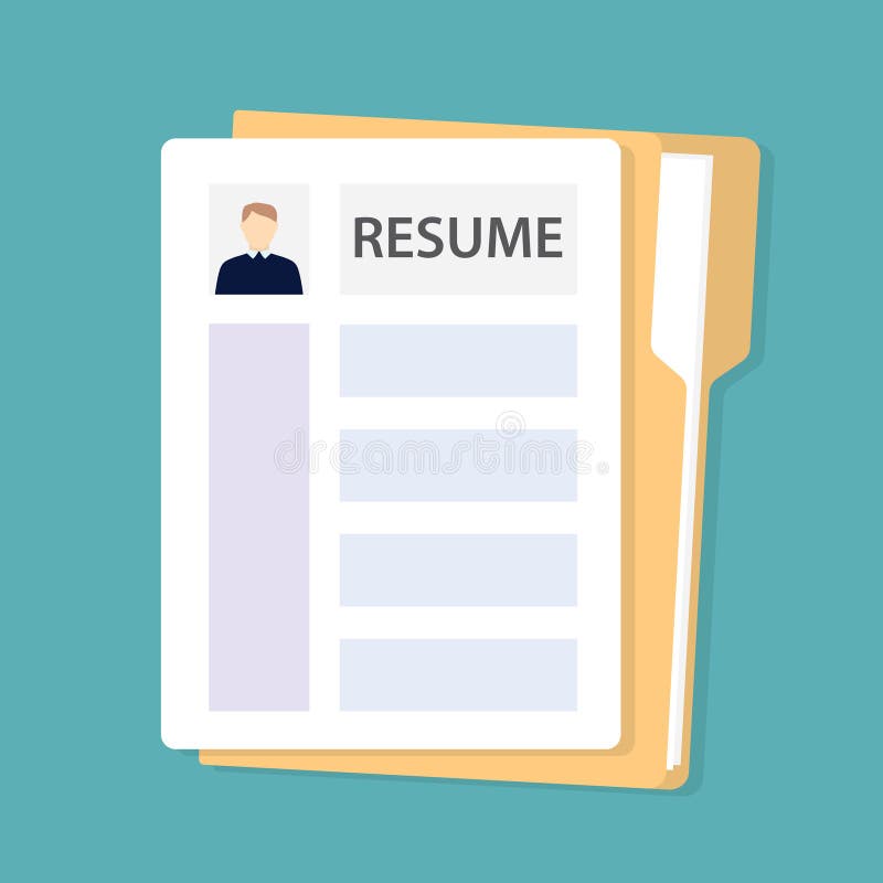 Job Application Form, Resume on File Folder Stock Vector - Illustration ...