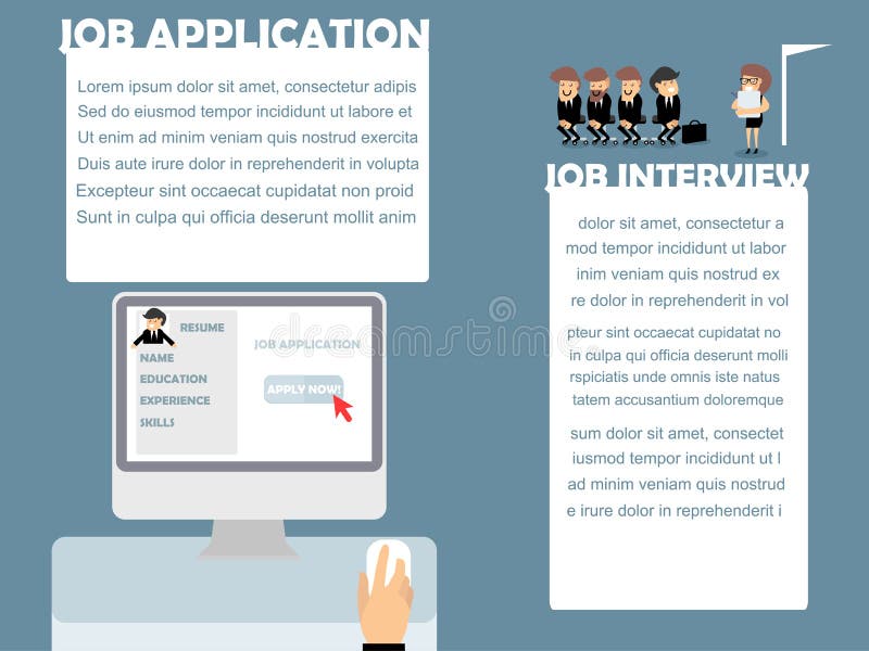 Job Application and Job Interview Stock Illustration - Illustration of ...