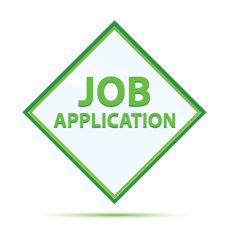 Job Application Modern Abstract Green Diamond Button Stock Illustration ...