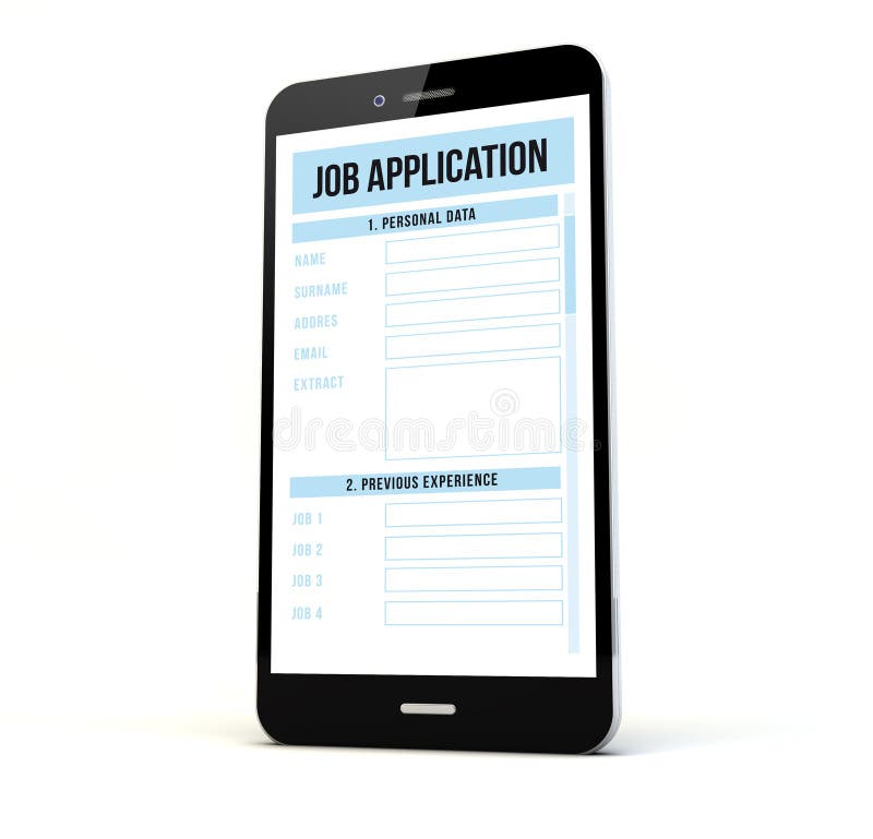 Job application phone stock illustration. Illustration of button - 51790878