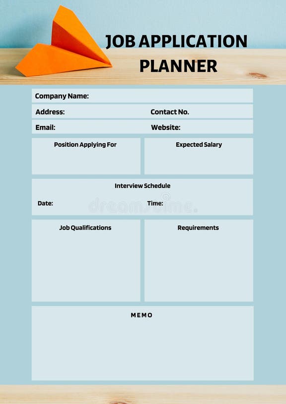 Job Application Planner Digital Planning Insert Sheet Printable Page ...