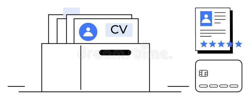 Job Application and Recruitment Process Illustration Featuring File Box ...