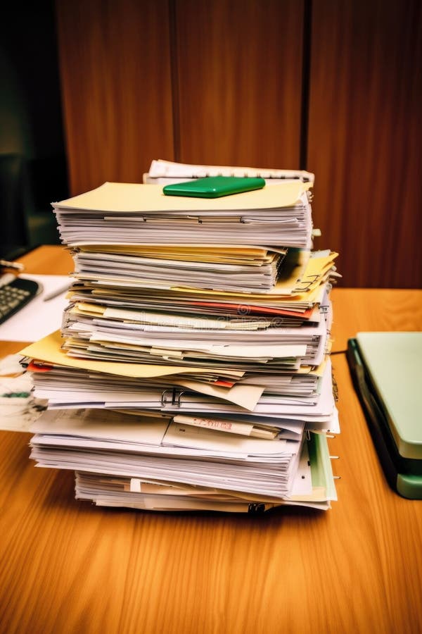 Job Applications Stacked on Office Table Stock Illustration ...