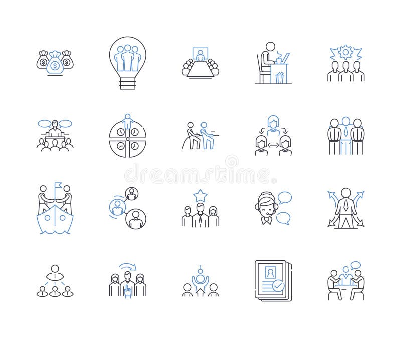 Job Assignment Line Icons Collection. Responsibility, Challenge ...