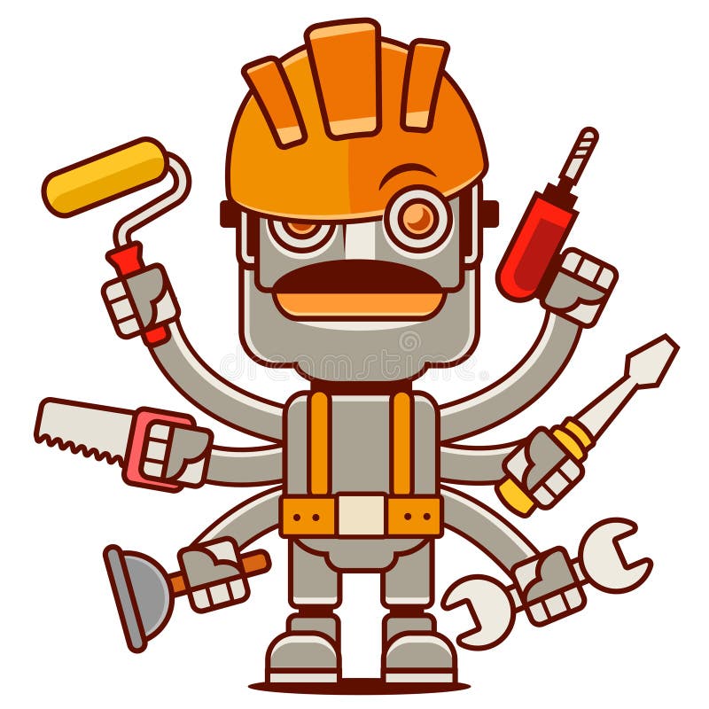 Job Builder Jack of All Trades Stock Vector - Illustration of helmet, logotype: 383680754