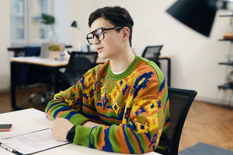 Job Candidate Asking Questions at Interview Stock Photo - Image of ...