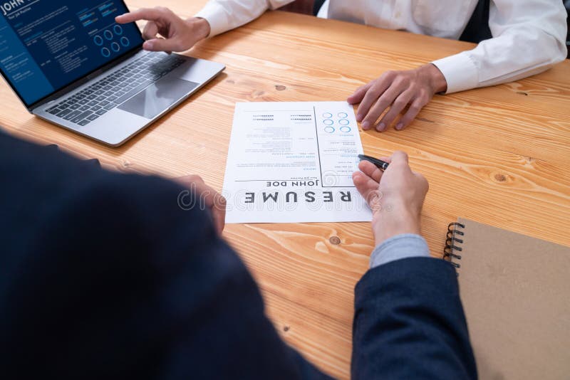 Job Candidate Engaging Conversation with Interviewer during Job ...
