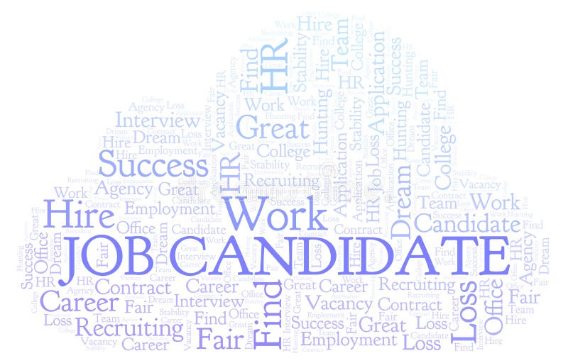 Candidate Word Cloud and Hand with Marker Concept Stock Illustration ...