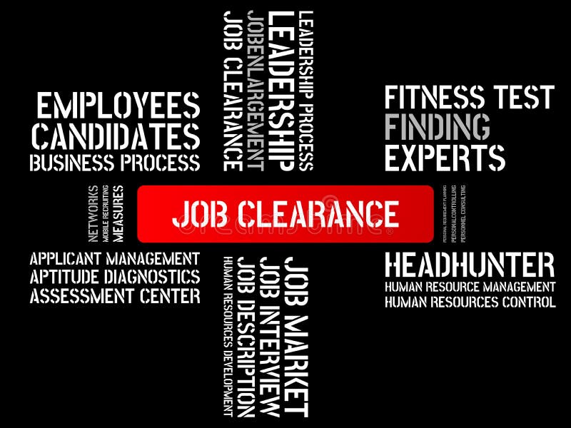 JOB CLEARANCE - Image with Words Associated with the Topic RECRUITING ...