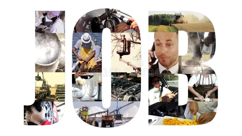 Job collage on white stock video. Video of manager, group - 48479947