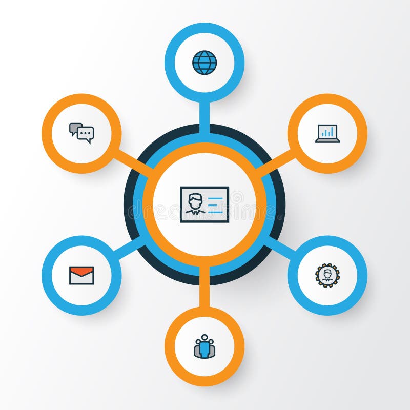 Job Colorful Outline Icons Set. Stock Vector - Illustration of ...