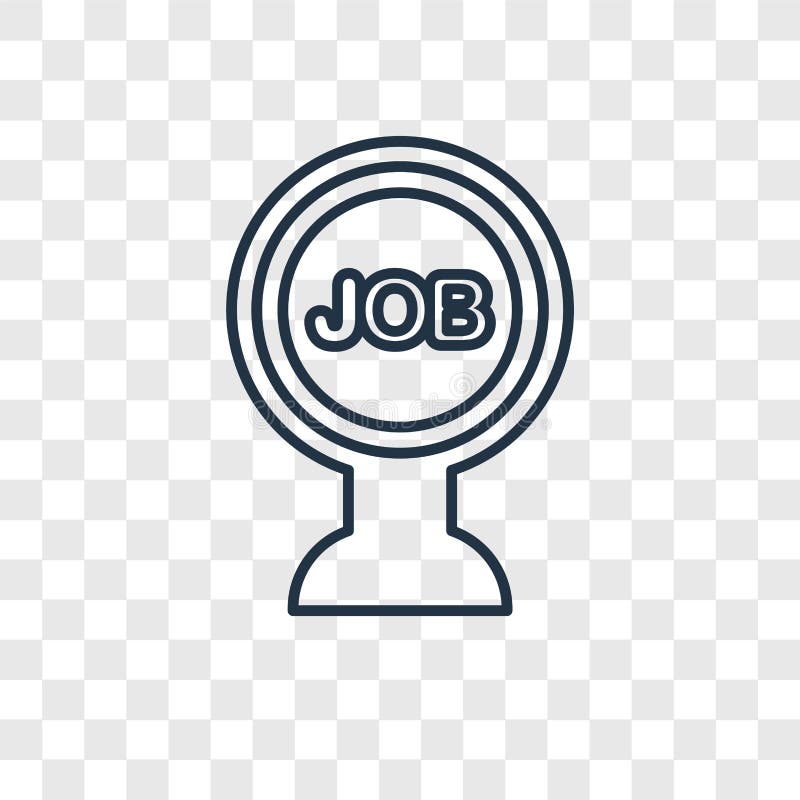 Job Concept Vector Linear Icon Isolated on Transparent Background, Job ...