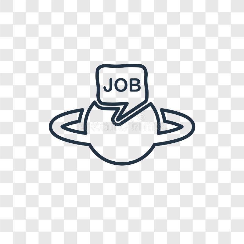 Job Concept Vector Linear Icon Isolated on Transparent Background, Job ...