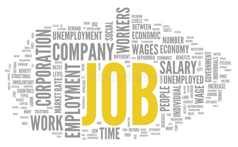 Job Concept in Word Tag Cloud Stock Illustration - Illustration of ...
