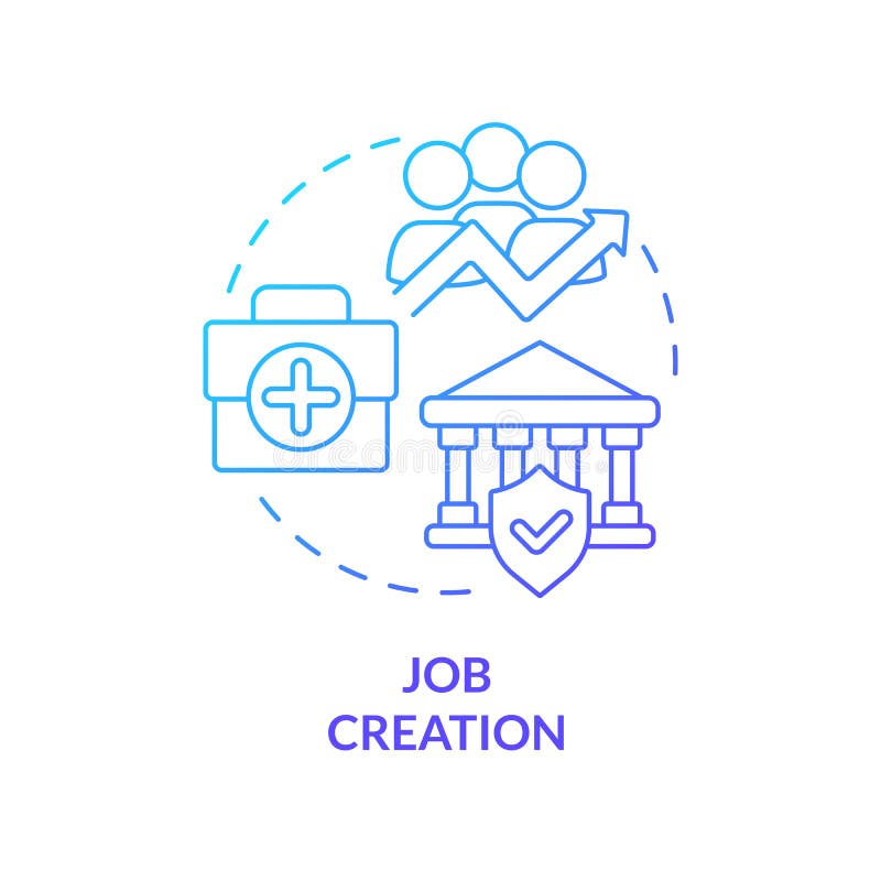 Job Creation Blue Gradient Concept Icon Stock Vector - Illustration of ...