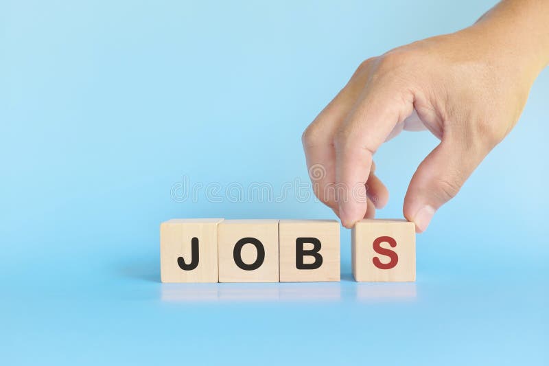 Job Creation and Stability Concept. Human Hand Stacking Stack of Wooden ...