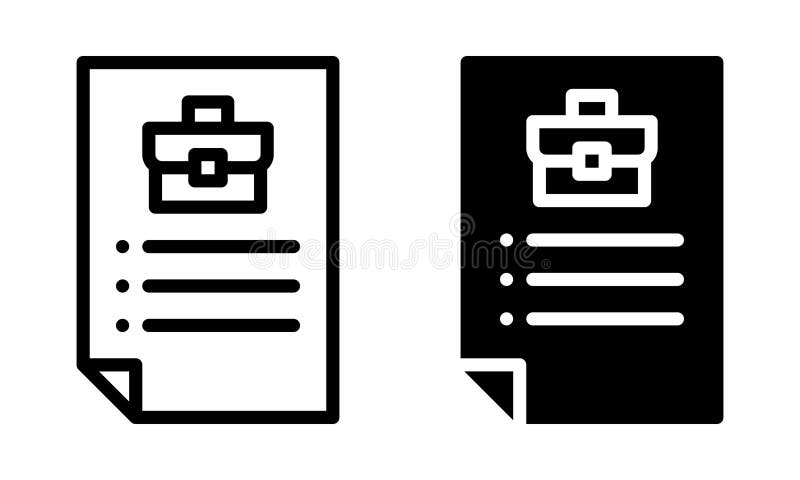 Job Description Icon with Outline and Glyph Style. Stock Vector ...