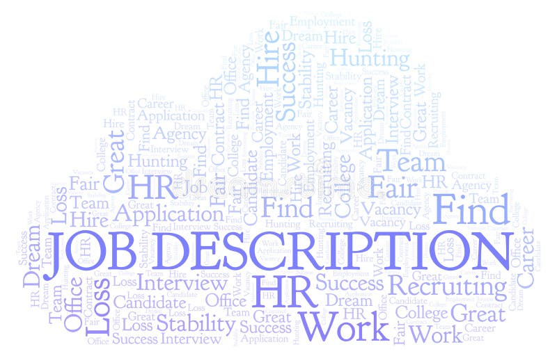 Job Description word cloud stock illustration. Illustration of word ...