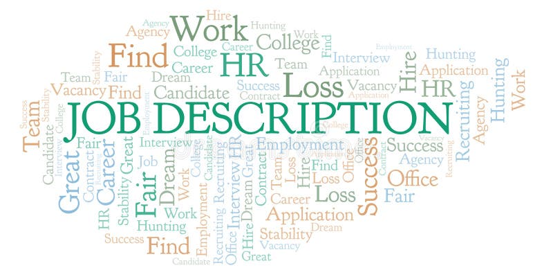 Job Description Word Cloud. Stock Illustration - Illustration of ...