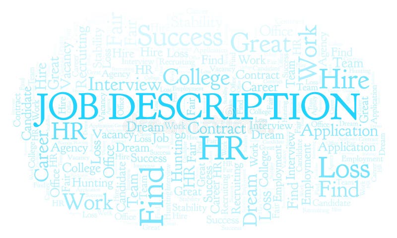 Job Description Word Cloud. Stock Illustration - Illustration of ...