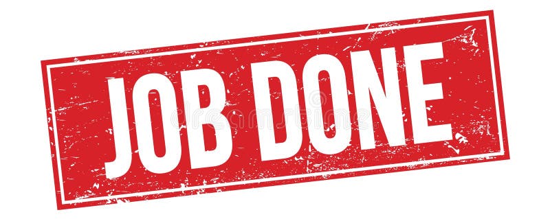 JOB DONE Text on Red Grungy Rectangle Stamp Stock Illustration ...