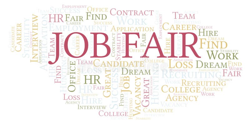 Job Fair word cloud. stock illustration. Illustration of rendering ...