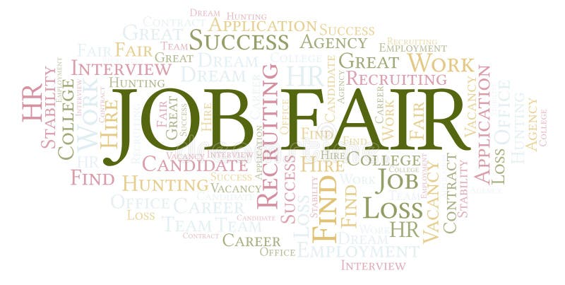 Job Fair word cloud. stock illustration. Illustration of rendering ...