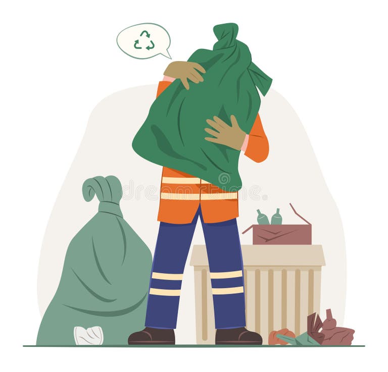 Man Garbage Collector Stock Illustrations – 515 Man Garbage Collector ...