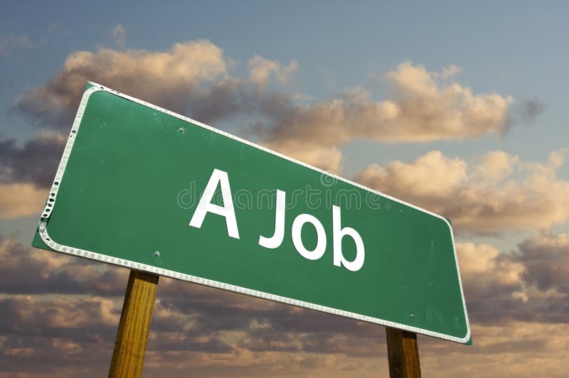Job Search Road Sign Find Vacancy for Jobs Stock Photo - Image of ...
