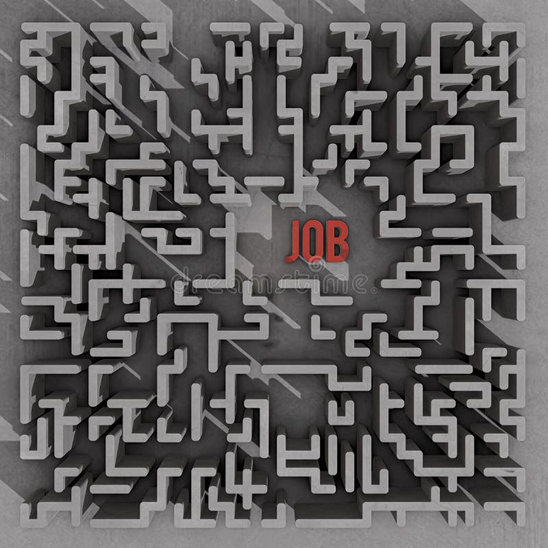 Job huge maze stock illustration. Illustration of problems - 347484060