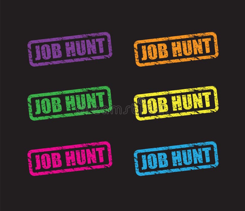 Job hunt stamps stock vector. Illustration of hunting - 85293263