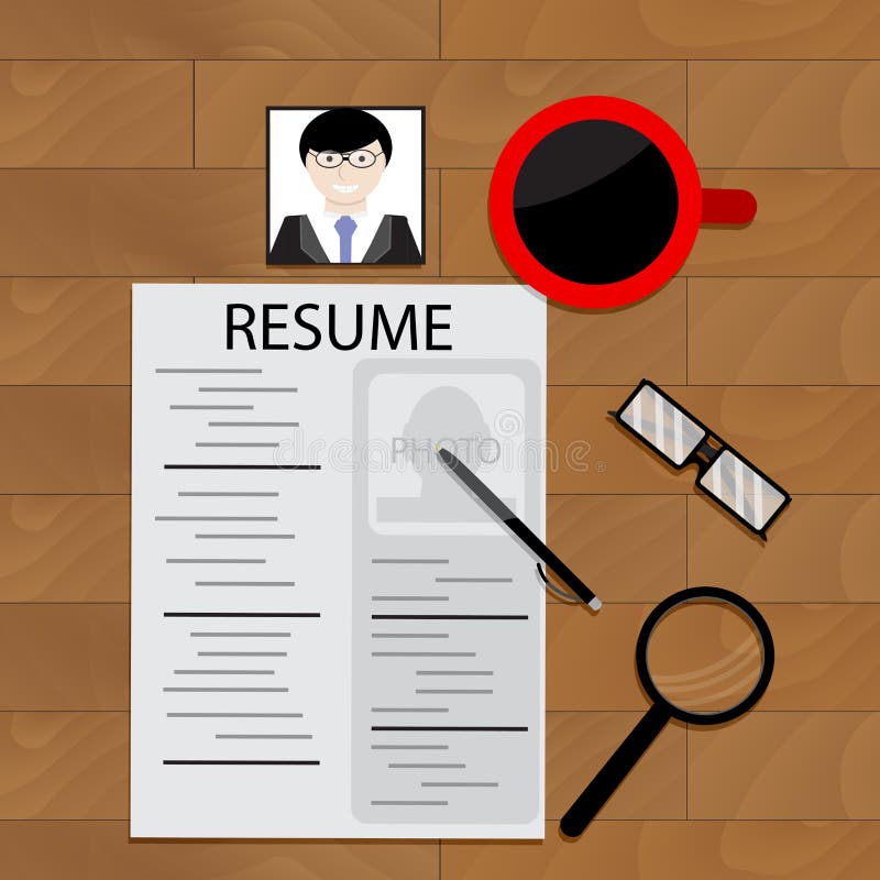 Job hunting vector stock vector. Illustration of magnifying - 91498007