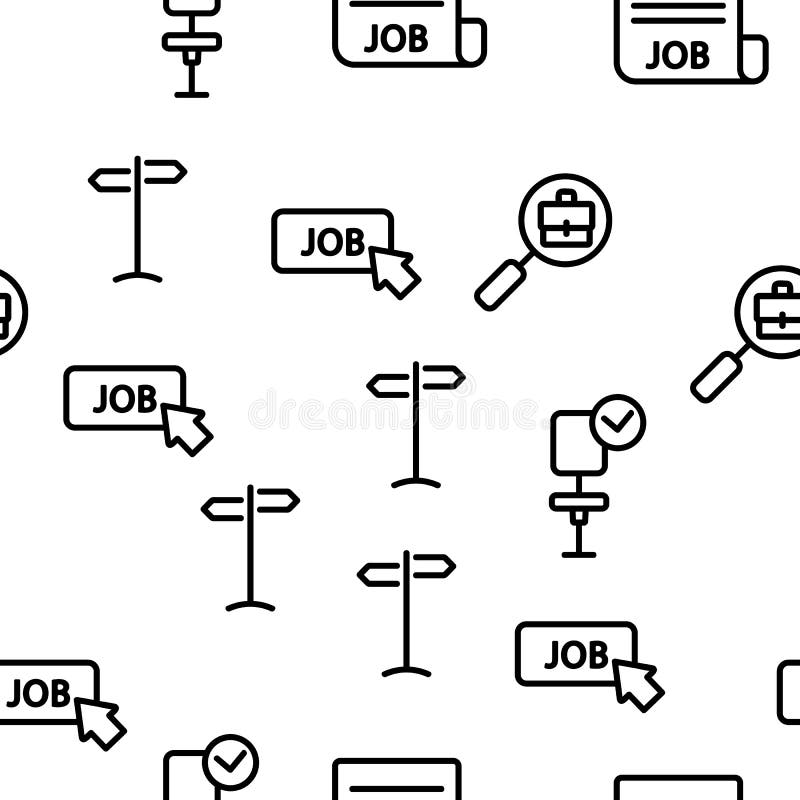 Job Hunting Vector Seamless Pattern Stock Vector - Illustration of ...