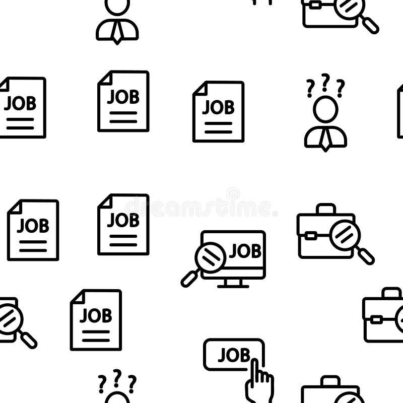 Job Hunting Vector Seamless Pattern Stock Vector - Illustration of ...