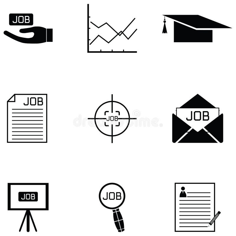 Job icon set stock vector. Illustration of employment - 120566563