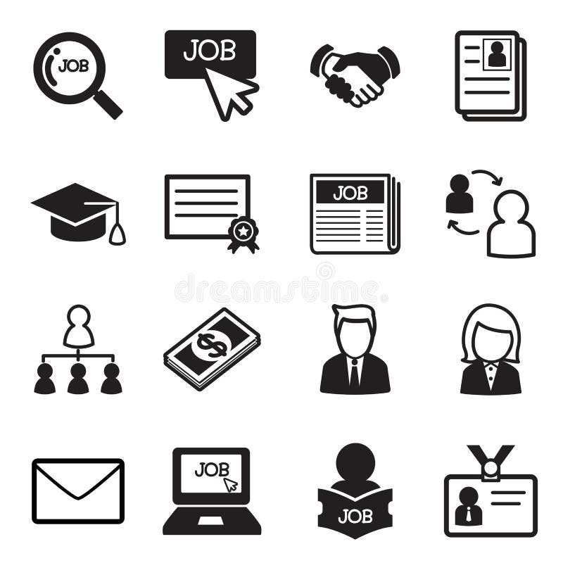 Job icon Set stock vector. Illustration of group, graphic - 72472948